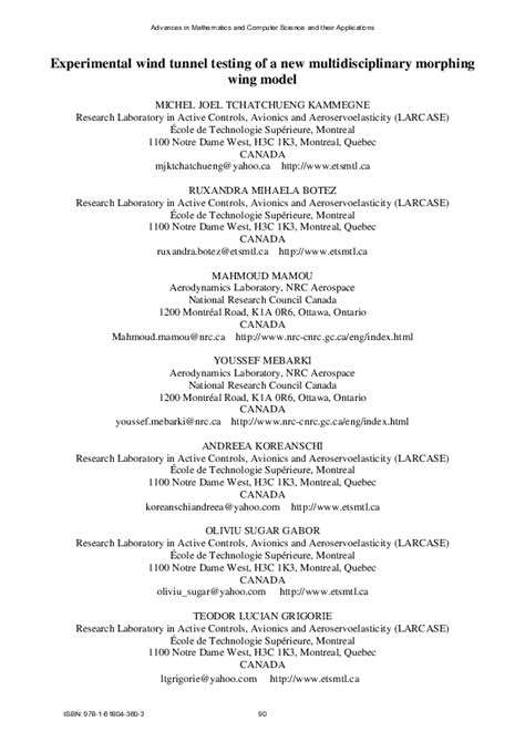 Pdf Experimental Wind Tunnel Testing Of A New Multidisciplinary Morphing Wing Model