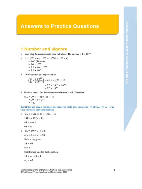 Dp Sl Exam Practice Workbook Answers Pdf