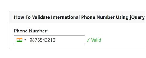 How To Use JQuery To Validate An International Phone Number DevOps