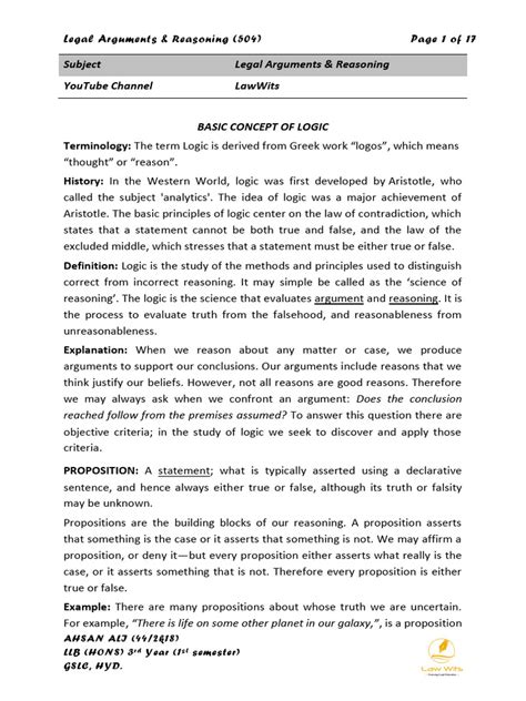 Legal Arguments And Reasoning Download Free Pdf Logic Precedent