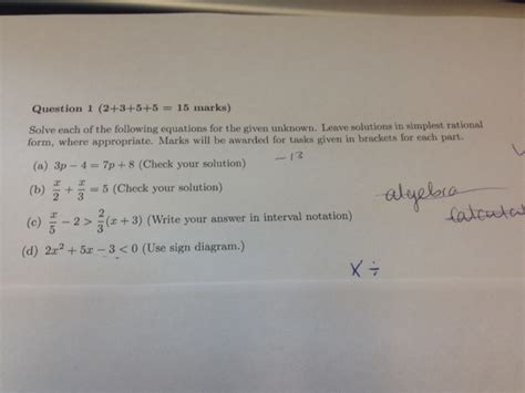 Solved Question Marks Solve Each Of The Chegg