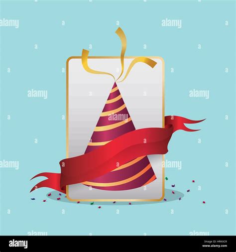 Birthdat Hat Confetti Red Ribbon Stock Vector Image And Art Alamy