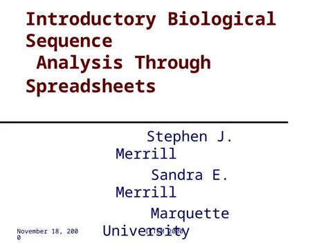 ppt introductory biological sequence analysis through spreadsheets