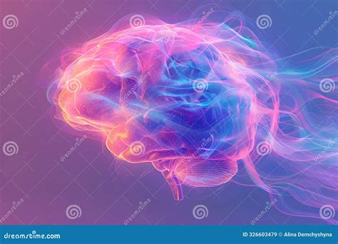 illuminated neural network visualizing human brain connectivity stock