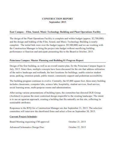 25 FREE Building Construction Report Samples To Download