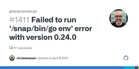Failed To Run Snap Bin Go Env Error With Version Issue Golang Vscode Go GitHub