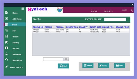 Syntech Inventory Control System With Modern Gui