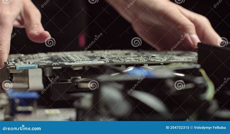 Truck Shot Of VGA Card Or Video Graphics Array Detail On Black Foam The Main Component Of