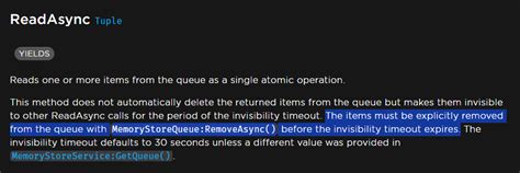 Memory Store Queue Doesnt Properly Dequeue Scripting Support Developer Forum Roblox