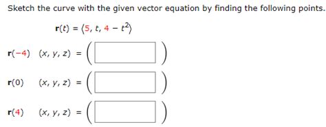 Solved Sketch The Curve With The Given Vector Equation By Chegg