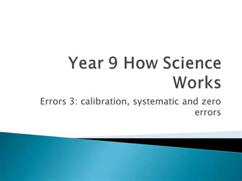 Hsw Calibration Systematic And Zero Errors Teaching Resources