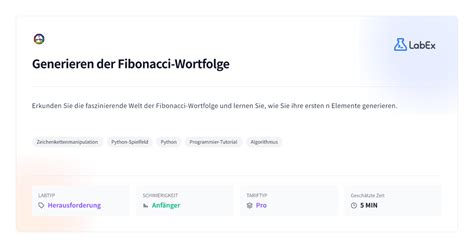 generieren der fibonacci wortfolge labex