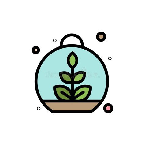Growing Leaf Plant Spring Flat Color Icon Vector Icon Banner