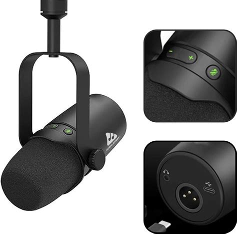 Audio Array AM C37 Premium USB XLR Dynamic Podcast Microphone Volume Mute Controls