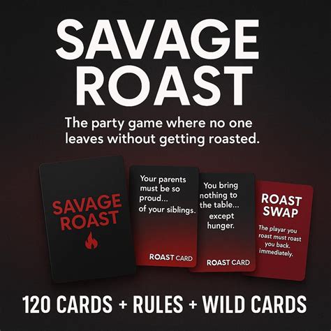 Savage Roast Party Game Adult Humor Roast Cards Digital Download Etsy