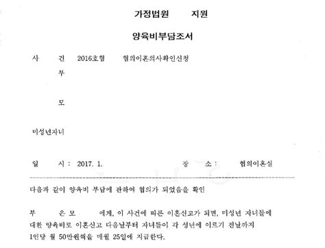 합의이혼 양육비 변경은 어떻게 2018년 양육비산정기준표