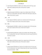 Calculating Simple Interest Calculating Simple Interest I PxRxT Sarah Deposits At A