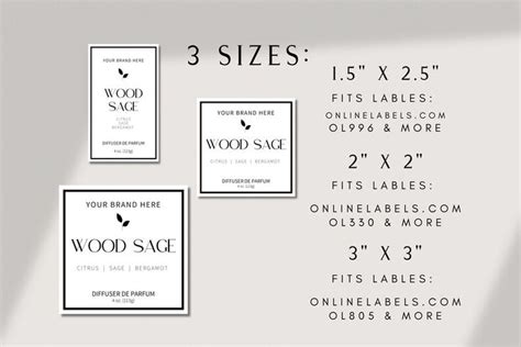 Reed Diffuser Label Template Editable Product Label Template Diy Diffuser Oil Or Room Spray