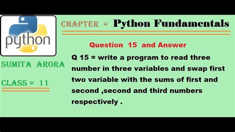 Write A Program To Read Three Number In Three Variables And Swap First