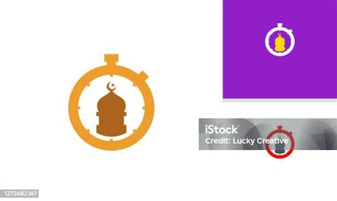 무슬림 타이머 로고 디자인 개념 벡터 이슬람 모스크 시간 로고 템플릿 기호 기호 아이콘 0명에 대한 스톡 벡터 아트 및 기타 이미지 0명 Eid Ul Fitr 개념