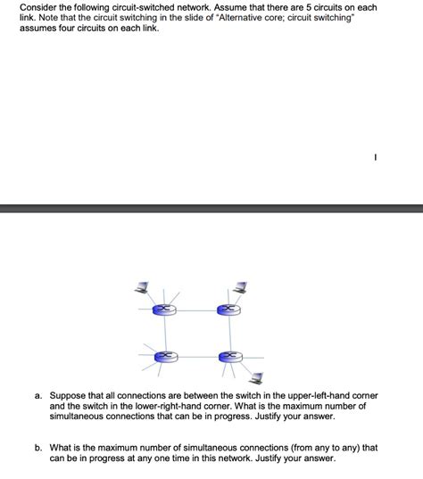 solved consider the following circuit switched network