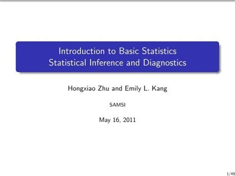 Introduction To Basic Statistics Statistical Inference And Samsi