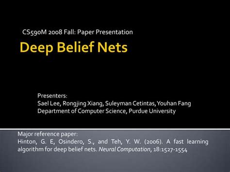 Deep Belief Nets Pptx