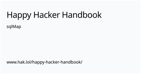 sqlmap happy hacker handbook
