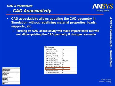 Chapter Nine Cad Parameters Cad Parameters Chapter Overview