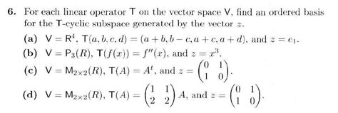 10 for each linear operator in exercise 6 find the