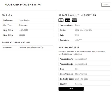 Update Your Brokerage Payment Information Spacio
