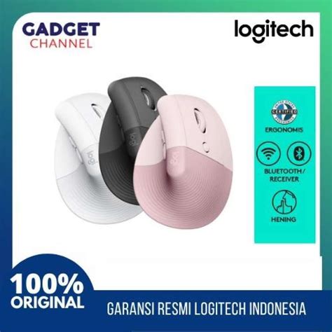 Promo Logitech Lift Mouse Ergonomic Vertical Wireless Bluetooth Silent Click Diskon Di