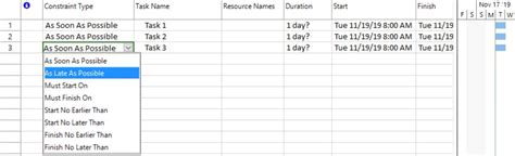 apply constraints project plan 365