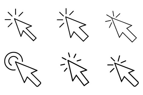 Collection Of Simple Mouse Cursor Icons For User Interface Design 55262705 Vector Art At Vecteezy