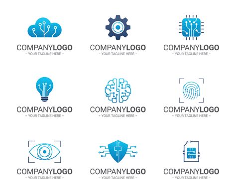 Set Of Technology Brand Logos Vector Art And Graphics