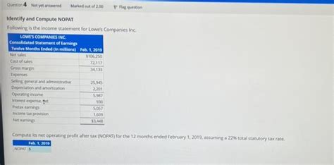 Solved Identify And Compute Nopat Following Is The Income