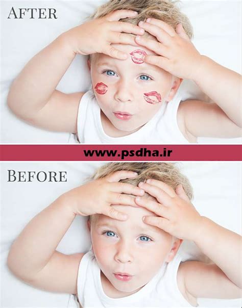 افکت بوسه و لب مخصوص عکس آتلیه عروس و کودک برای قرار دادن بوسه روی عکس کودک