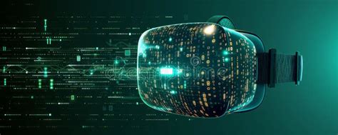 Immersive Virtual Reality Experience With Advanced Vr Headset And Digital Data Visualization For