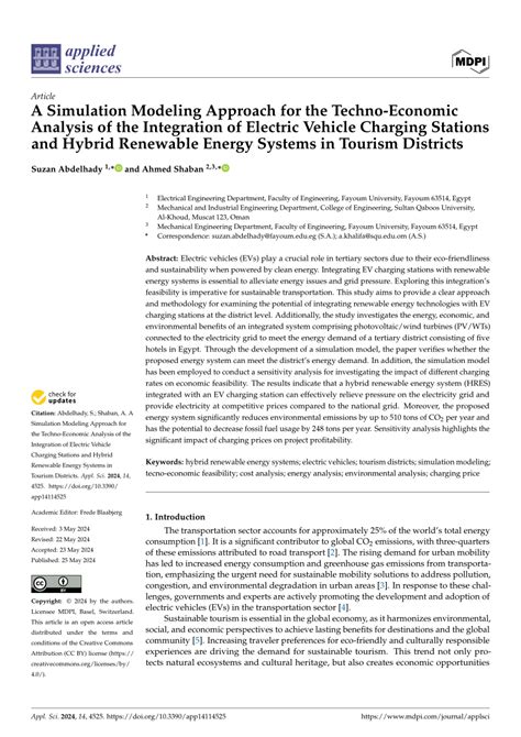 Pdf A Simulation Modeling Approach For The Techno Economic Analysis Of The Integration Of