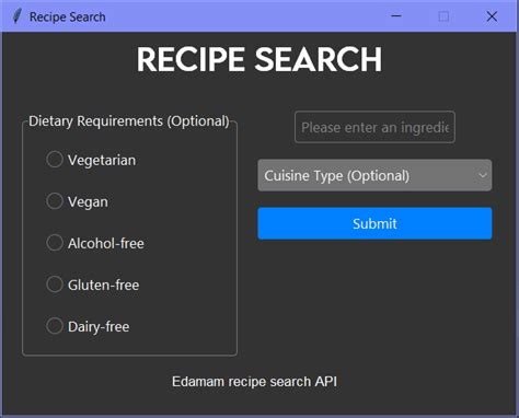 GitHub Campanula Edamam Tkinter Gui
