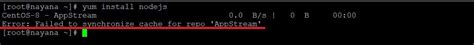 Troubleshooting Failed To Synchronize Cache For Repo Appstream Error In CentOS