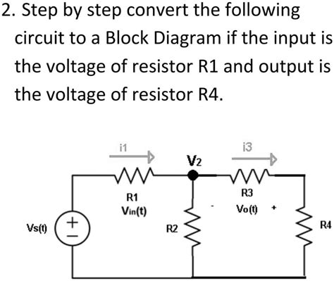 Solved 2 Step By Step Convert The Following Circuit To A Block Diagram If The Input Is The