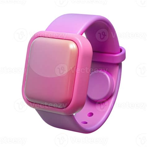Pink Smartwatch With Square Face And Gradient Screen 51221732 Png