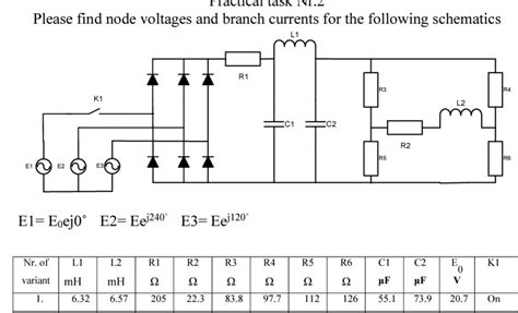 Please Find Node Voltages And Branch Currents For The