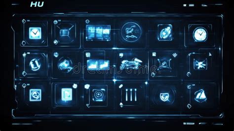 Futuristic Hud Showing Data Analysis And Processing Information Stock Illustration