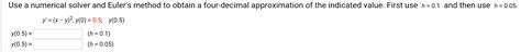 Solved Use A Numerical Solver And Euler S Method To Obtai Chegg