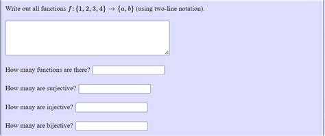 Solved Write Out All Functions F 1234 → Ab Using