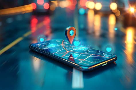 Futuristic Gps Navigation Smartphone Concept Stock Illustration