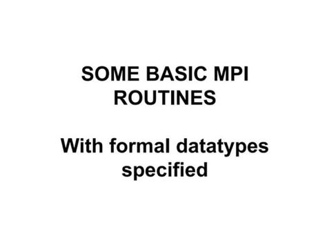 Mpi Cheat Sheet Ppt