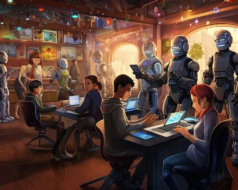 Premium AI Image A Computer Lab Filled With Babes Exploring The Realms Of Technology